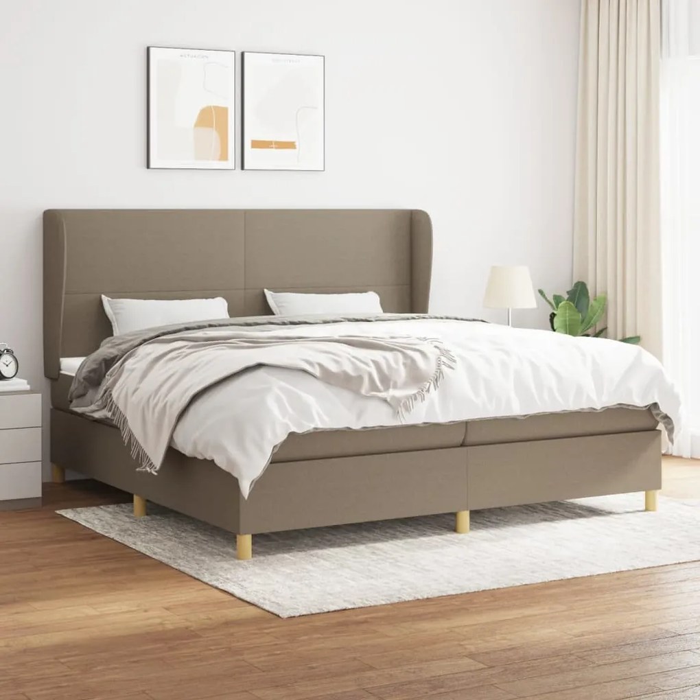 Box spring postel s matrací taupe 200x200 cm textil 3128393