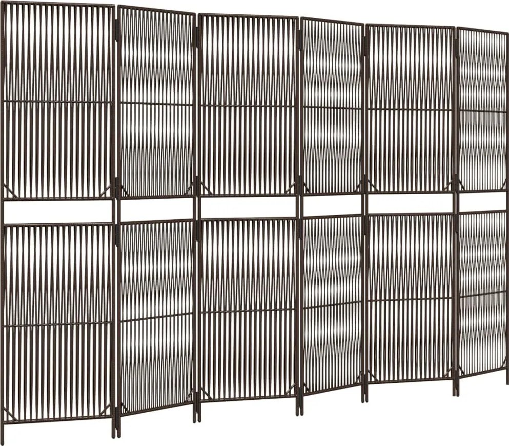 vidaXL Dělicí stěna 6 panelů polyratan [365386] Barva: Šedá