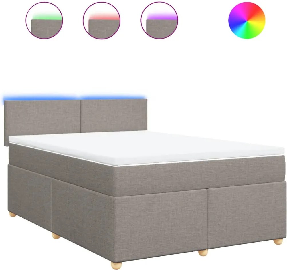 Box spring postel s matrací taupe 140x200 cm textil 3289000