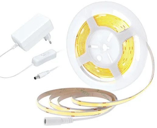 LED pásek 12V IP20 8W/m bílá teplá (cívka 5m) SOLIGHT WM59-WW - rozbaleno/poničený obal