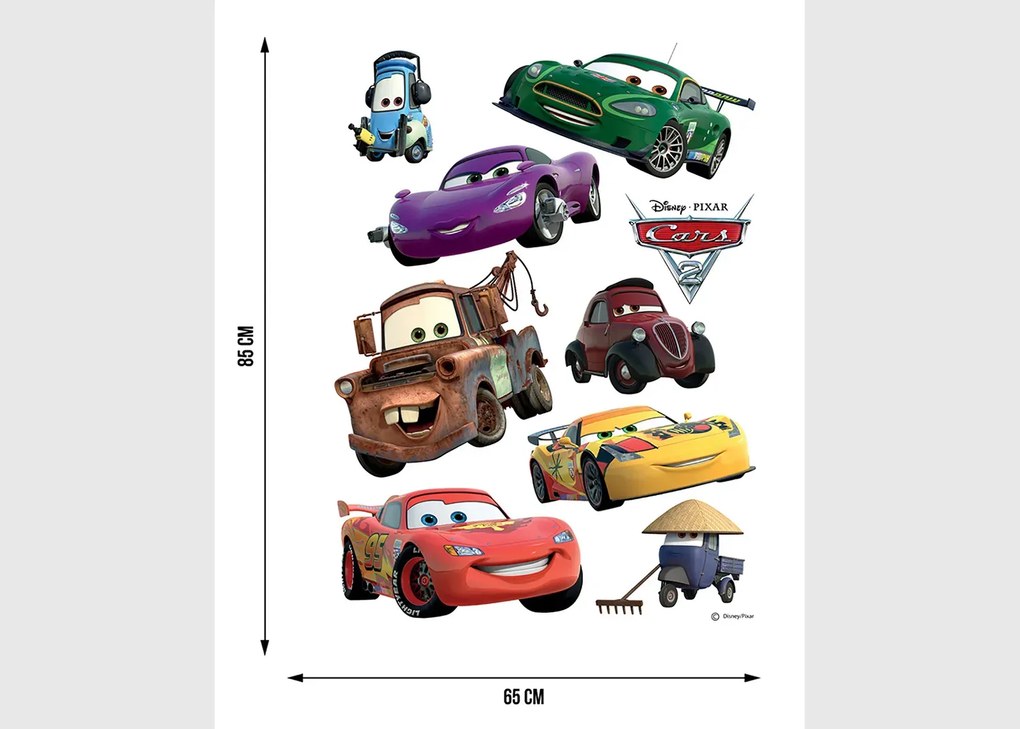 Dětská samolepka na zeď Disney Auta McQueen a Mater | 65 x 85 cm | DDK887