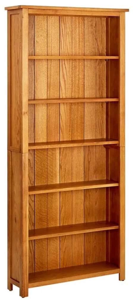 Knihovna se 6 policemi 80 x 22,5 x 180 cm masivní dubové dřevo 244470