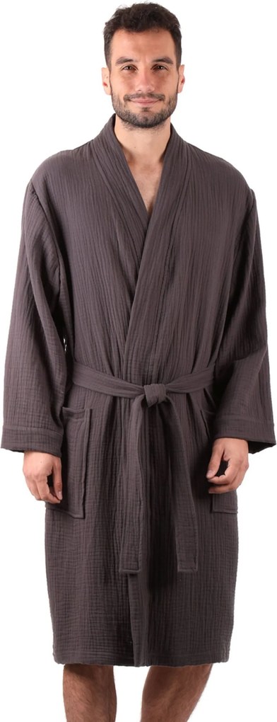 Mušelínový župan Dacca antracit 12 24 9551 unisex - L
