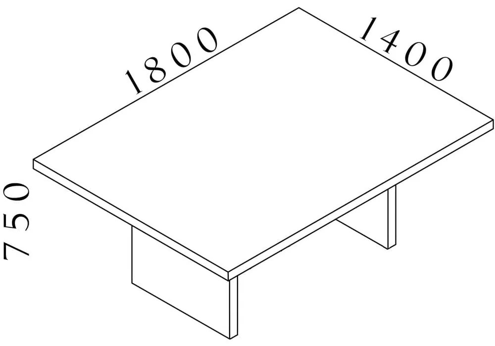 Jednací stůl Lineart 180 x 140 cm, jilm světlý