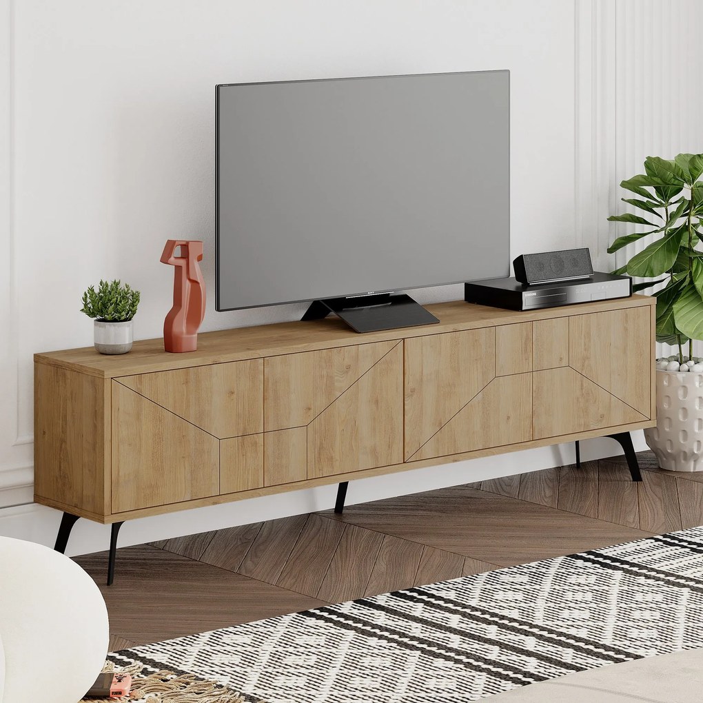KALUNE DESIGN dřevěný TV stolek DUNE hnědý 50x180 cm 855DTE3095