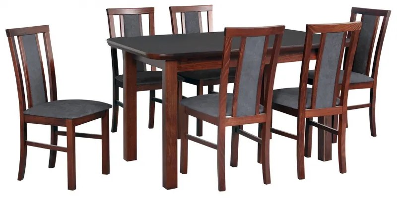 Rozkládací stůl se 6 židlemi - AL65, Barva dřeva: olše, Potah: Kronos 7