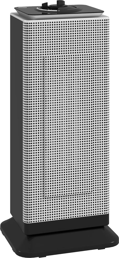 HOMCOM Elektrický keramický přímotop 2000 W s oscilací, nastavitelným termostatem a 3 režimy 18x15x40,5 cm černý