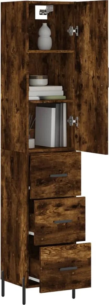 Skříň highboard kouřový dub 34,5 x 34 x 180 cm kompozitní dřevo 3198862