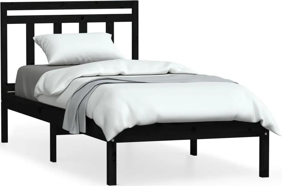 vidaXL Rám postele masivní borovice 100 x 200 cm [3100583] Barva: Černá