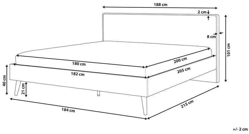 Dřevěná postel 180 x 200 cm světle hnědá SERRIS Beliani