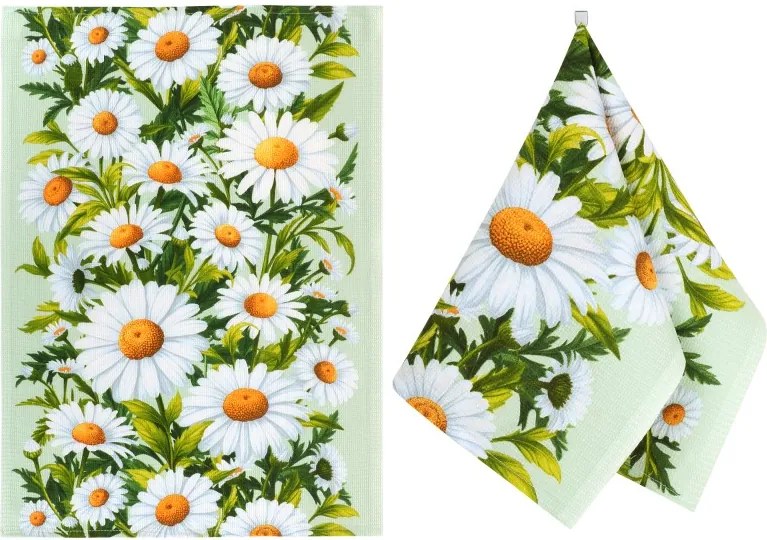 Bellatex Kuchyňská utěrka 1 ks Zelená,Bílá,Žlutá 50x70 cm