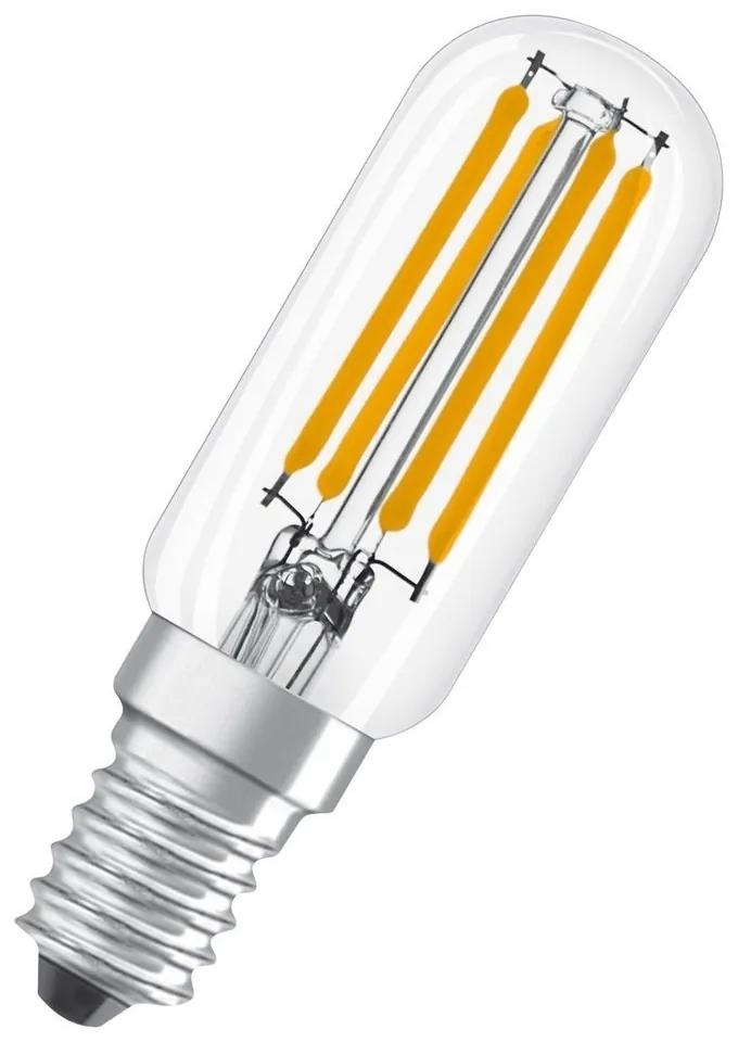Průhledná LED žárovka E14 4,9 W SPECIAL T26, teplá bílá