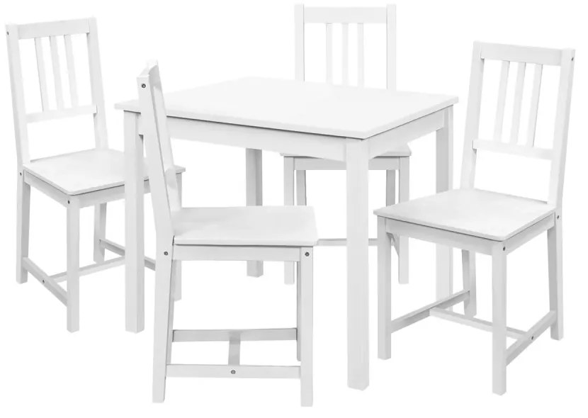 Idea IDEA Jídelní stůl 8842B bílý lak + 4 židle 869B bílý lak