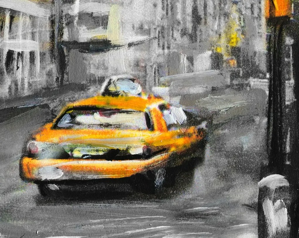 Obraz New York malovaný Yellow Velikost (šířka x výška): 120x80 cm