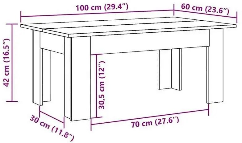 Konferenční stolek, dřevo, dekor staré dřevo, NoBi DORSI