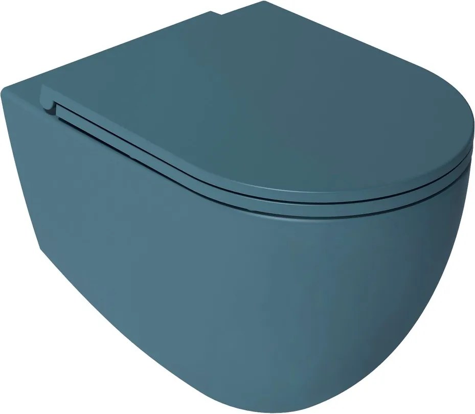 Isvea Isvea, INFINITY závěsná WC mísa, Rimless, 36,5x53cm, matná zelena Petrol, 10NF02005-2P