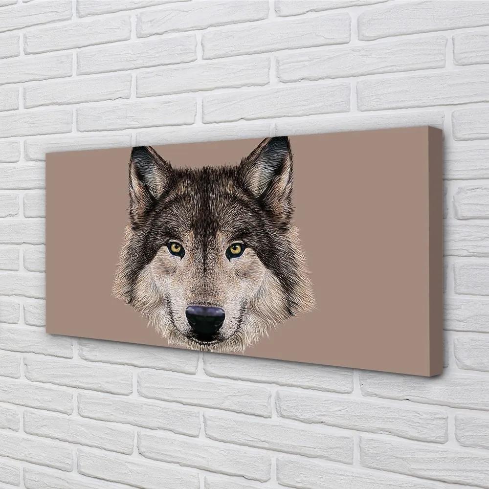 Obrazy na plátně malované vlk 120x60 cm