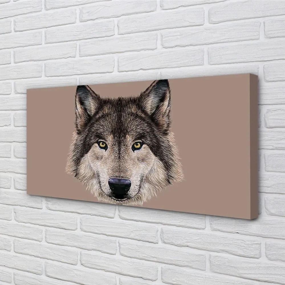 Obrazy na plátně malované vlk 125x50 cm