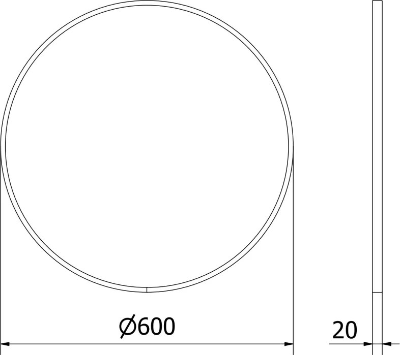 Mexen Loft, kulaté koupelnové zrcadlo 60 cm, barva rámu bílá, 9850-060-060-000-20