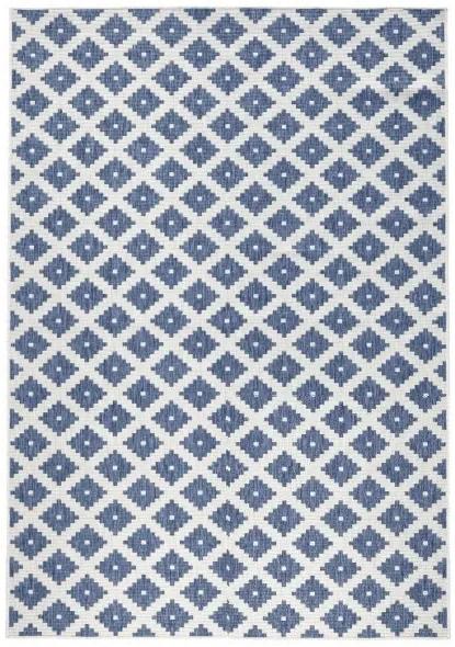 Hans Home | Kusový koberec Twin-Wendeteppiche 103128 blau creme – na ven i na doma - 80x250