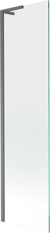 Mexen Next, vanová zástěna 1-křídlová 50 x 150 cm, fixní křídlo, 6 mm čiré sklo, broušený grafit profil, 895-050-000-03-00-66
