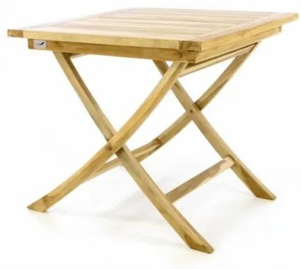Skládací zahradní stolek DIVERO - týkové dřevo neošetřené - 80 cm Divero D47274