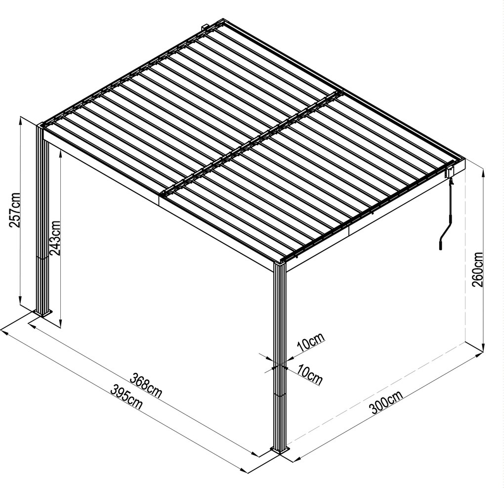 Bioklimatická pergola G21 Trenton 4x3 m, antracitová hliníková