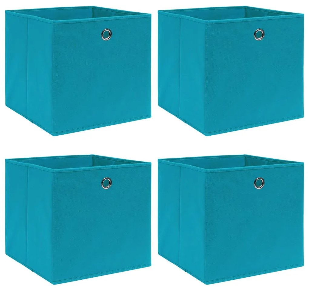 288373 vidaXL Úložné boxy 4 ks bledě modré 32 x 32 x 32 cm textil