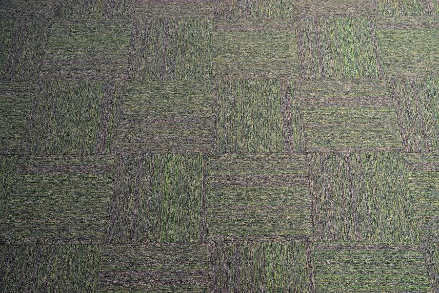 Tapibel Kobercový čtverec Coral Lines 60376-50 zeleno-šedý - 50x50 cm