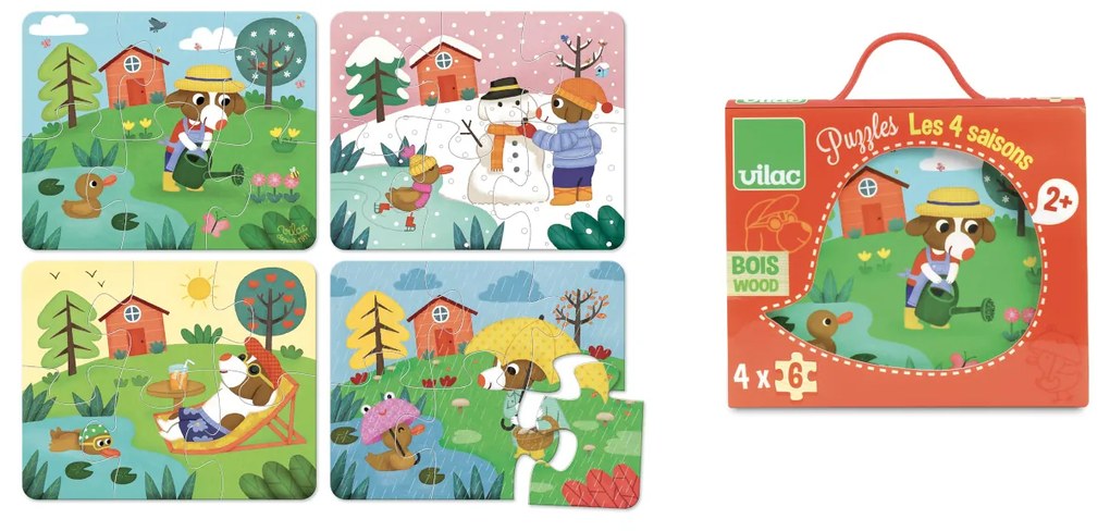Vilac Dřevěné puzzle 4 období