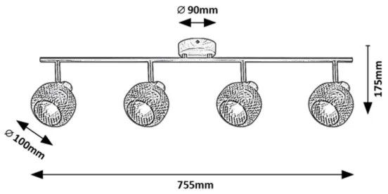 Rabalux 3130 - Bodové svítidlo GRENDEL 4xE14/40W/230V