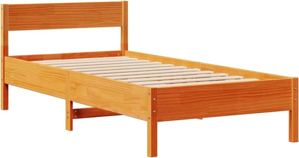 Postel bez matrace voskově hnědá 75 x 190 cm masivní borovice 3306212