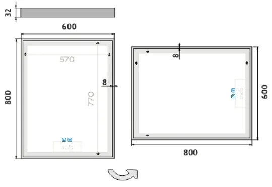 NIMCO ZP 13002VX - LED Koupelnové podsvícené zrcadlo 3000-6500K 80x60 cm IP44