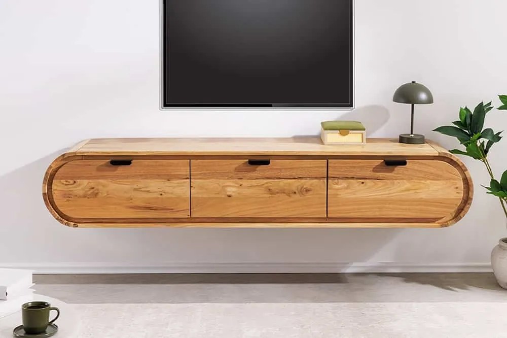 Designový závěsný TV stolek Callison 160 cm akácie