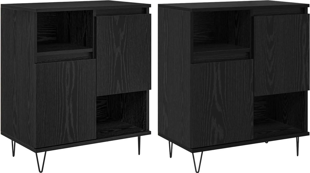 Servírovací skříň 2 ks Černý dub 60 x 35 x 70 cm 3394550