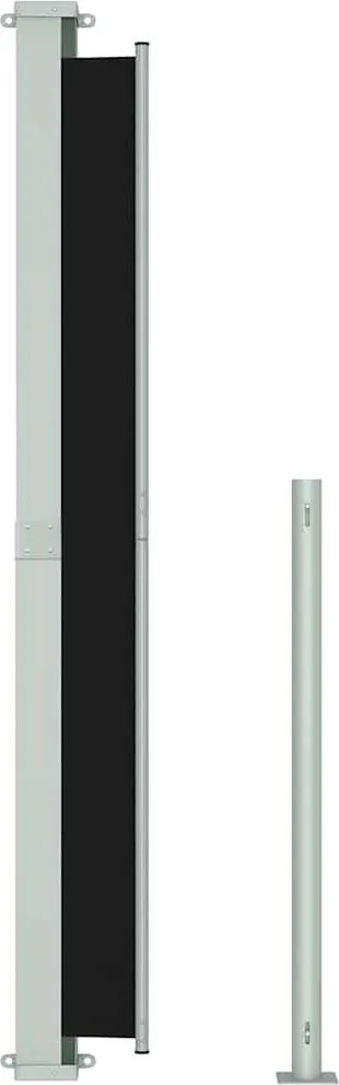Zatahovací boční markýza 180 x 314 cm černá 313399