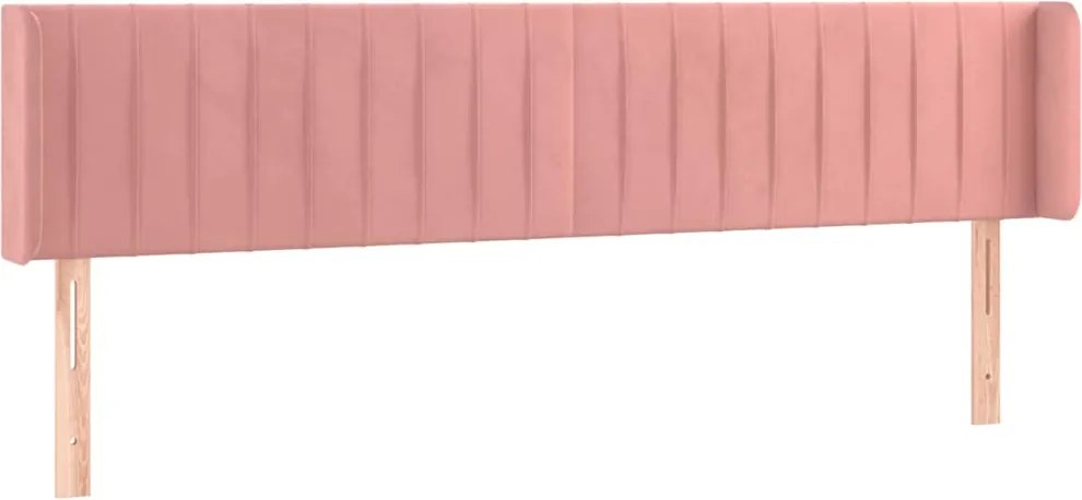 Čelo postele typu ušák růžová 163x16x78/88 cm samet 3119065