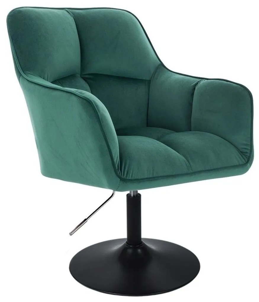 LuxuryForm DESIGN Otočné křeslo AMALFI VELUR na černém talíři - zelené