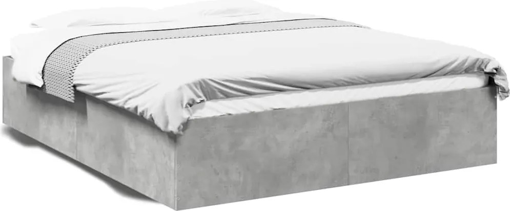 Rám postele betonově šedý 150 x 200 cm kompozitní dřevo 3281010