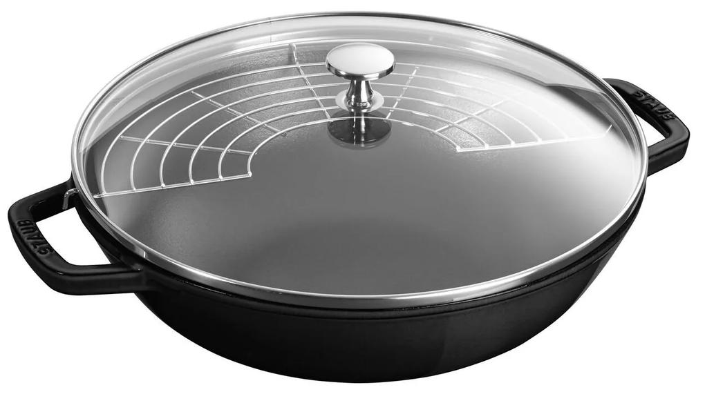 Staub pánev wok se skleněnou poklicí 30 cm/4,4 l černá, 1312923