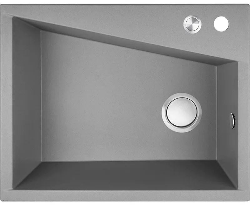 Laveo Grenada, 1-komorový granitový dřez 600x480x227 mm, šedá, LAV-SBG_510T