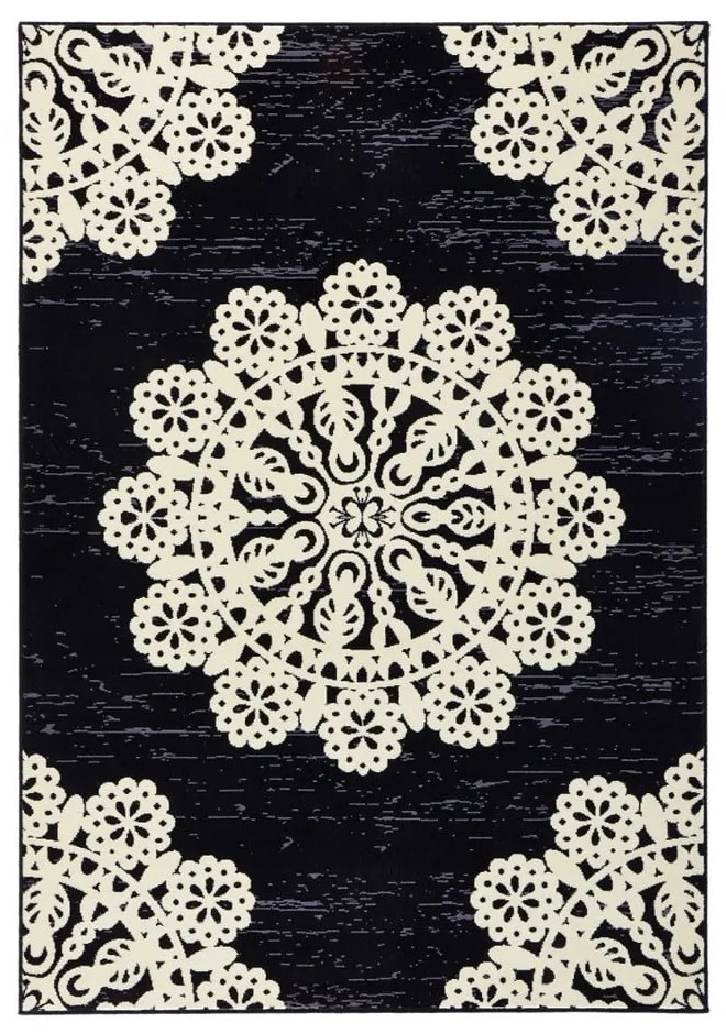 Černý koberec Hanse Home Gloria Lace, 80 x 150 cm