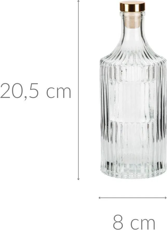 Průhledná karafa na vodu s víkem, 500 ml