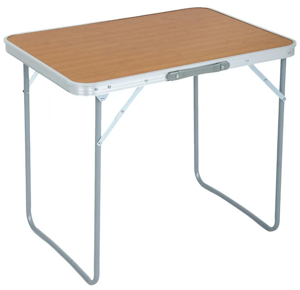 Kempingový stolek ARES 70x50 cm hnědý