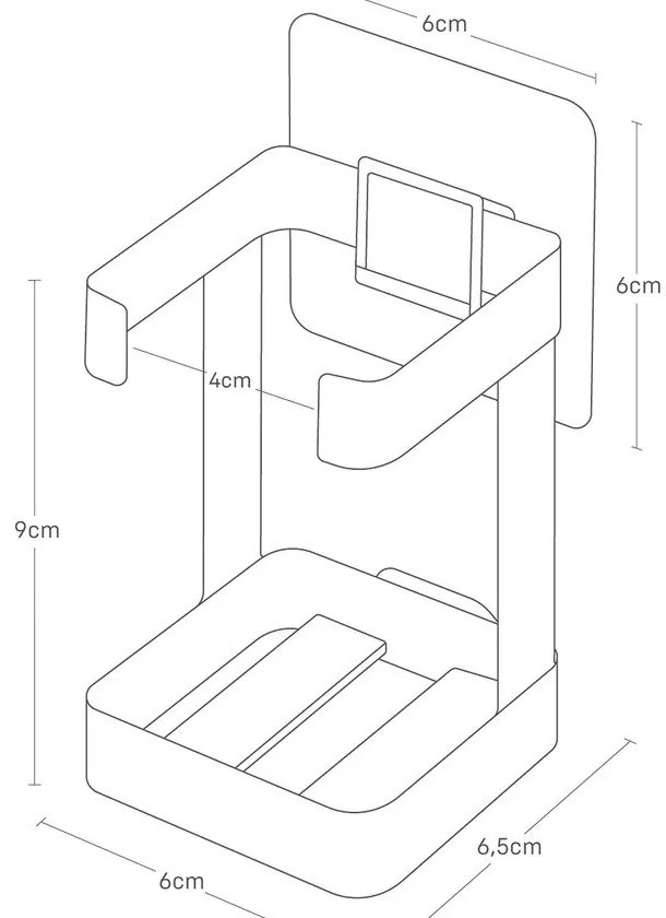 Bílý kovový držák zařízení péče o pleť Film Hook – YAMAZAKI