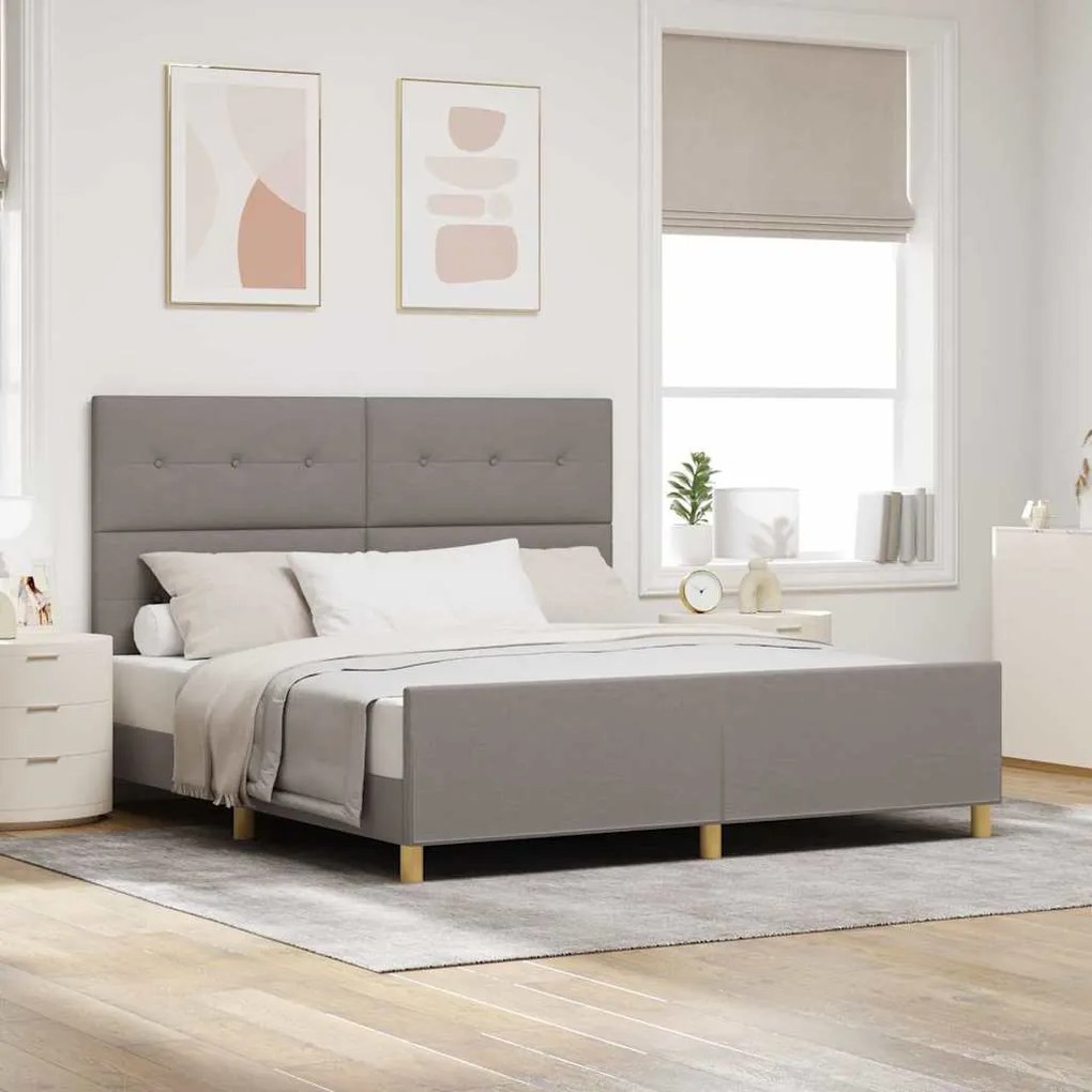 Rám postele s čelo Taupe 180 x 200 cm textil 3344750