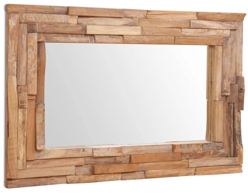 Dekorativní zrcadlo teak 90 x 60 cm obdélníkové - Default Title