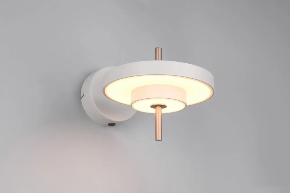 Slonovinové LED nástěnné svítidlo s ohybatelnou konstrukcí/stmívatelné ø 20 cm Keaton – Trio