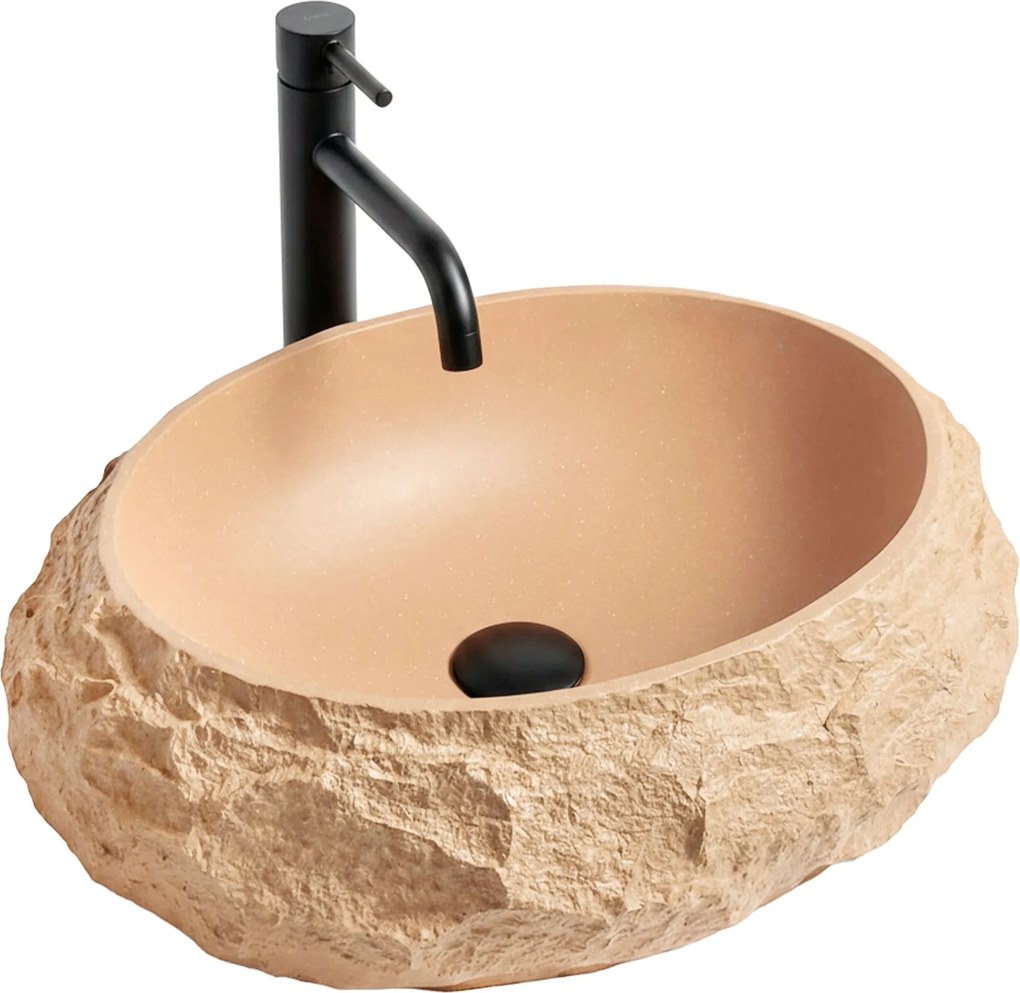 Rea Mika, umyvadlo na desku 500x380x150 mm, světlá terakota, REA-U7348