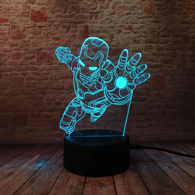 3D LED Lampička Iron Man postava